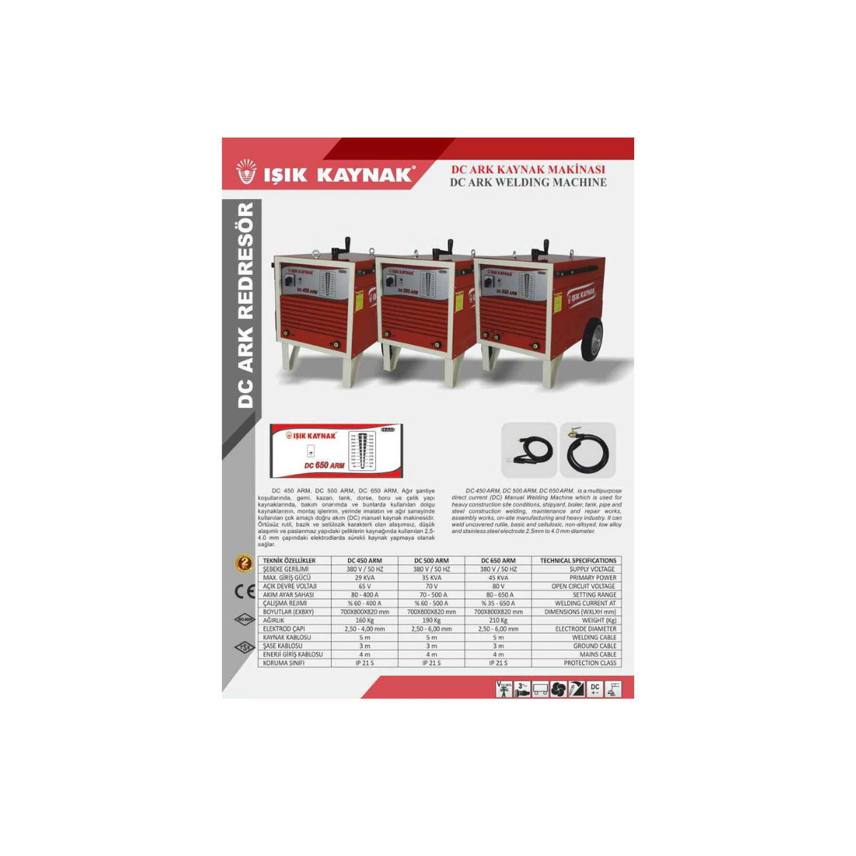 Işık Kaynak Dc 650 Arm Redresör Kaynak Makinesi